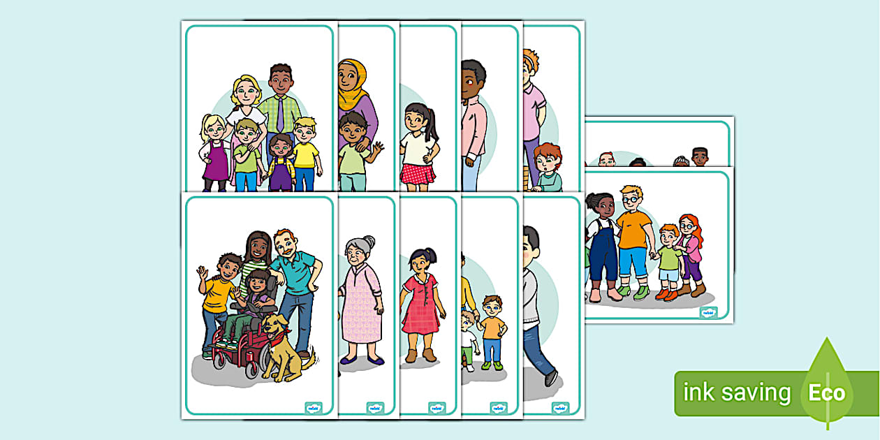 Different Families Picture Cards