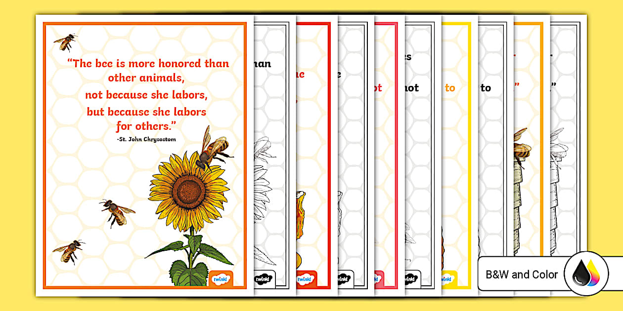 Bee Inspirational Quotes - Twinkl USA Resource - Twinkl