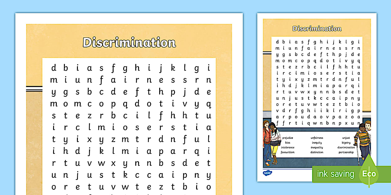 Discrimination Word Search (Hecho por educadores) - Twinkl
