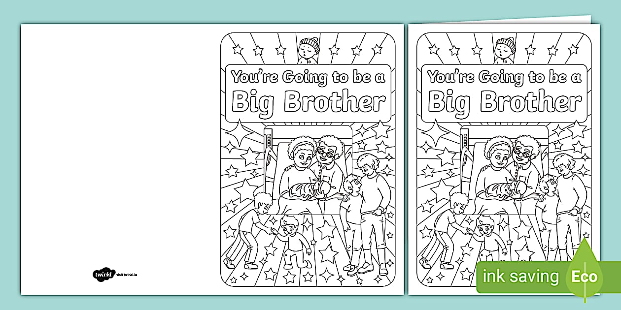 You're Going to be a Big Brother Colouring Card
