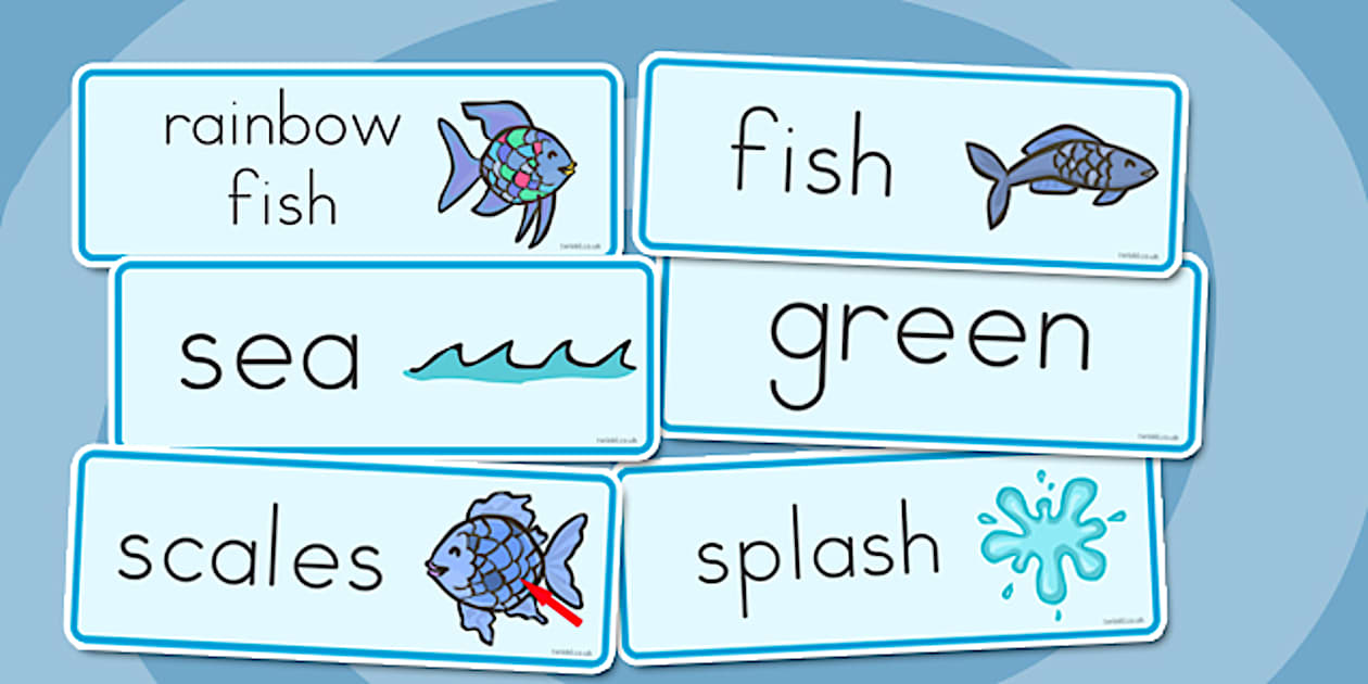 Word Cards to Support Teaching on The Rainbow Fish - Twinkl
