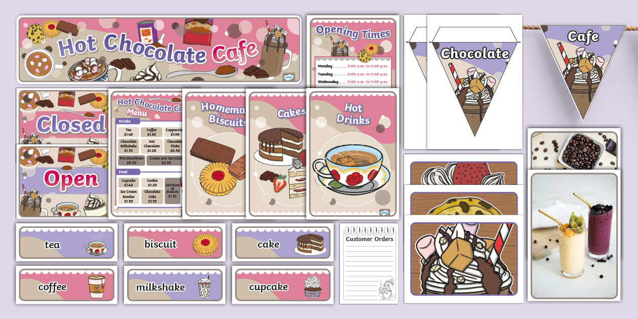 Hot Chocolate Cafe Role Play Resource Pack (teacher made)
