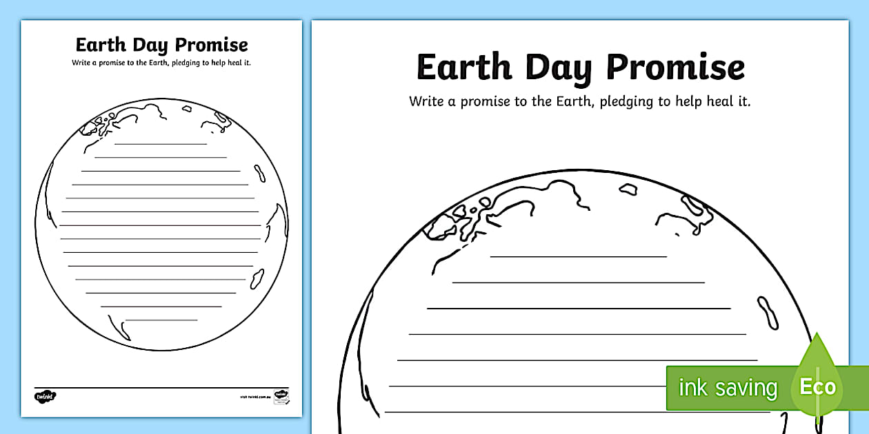 Earth Day Promise Worksheet (teacher made) - Twinkl