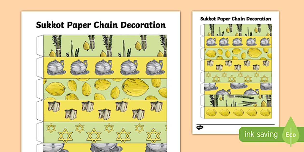 Editable Sukkot Paper Chain Decoration Activity - Twinkl
