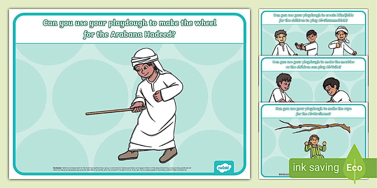 UAE Traditional Toys and Games Playdough Mats - Twinkl