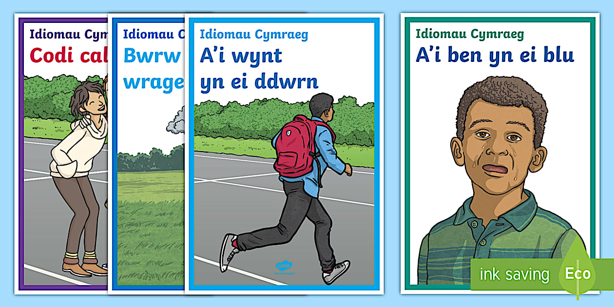 Poster Cymraeg i Blant - Idiomau | Adnoddau Gwych i Blant!