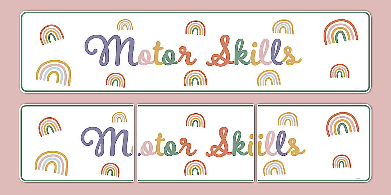 Muted Rainbow Themed Motor Skills Display Banner - Twinkl
