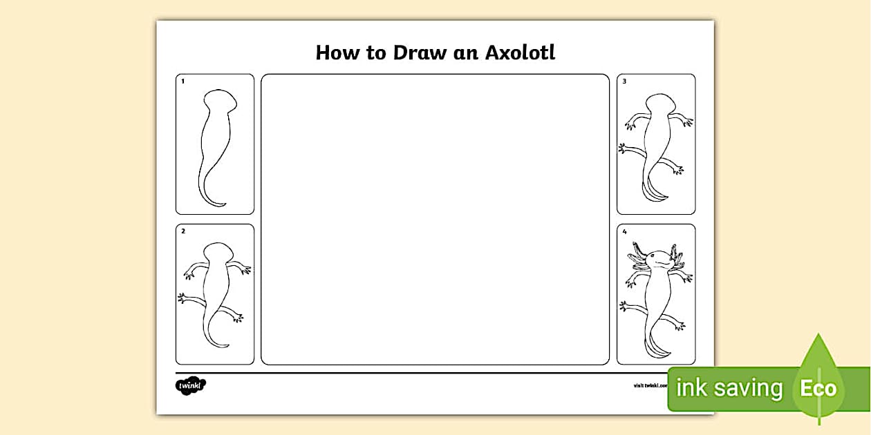 How to Draw an Axolotl - KS1 (teacher made) - Twinkl
