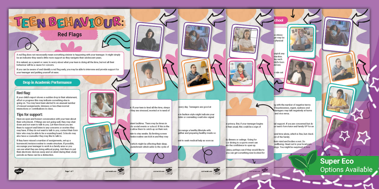 Teen Behaviour: Teenage Red Flags (Teacher-Made) - Twinkl