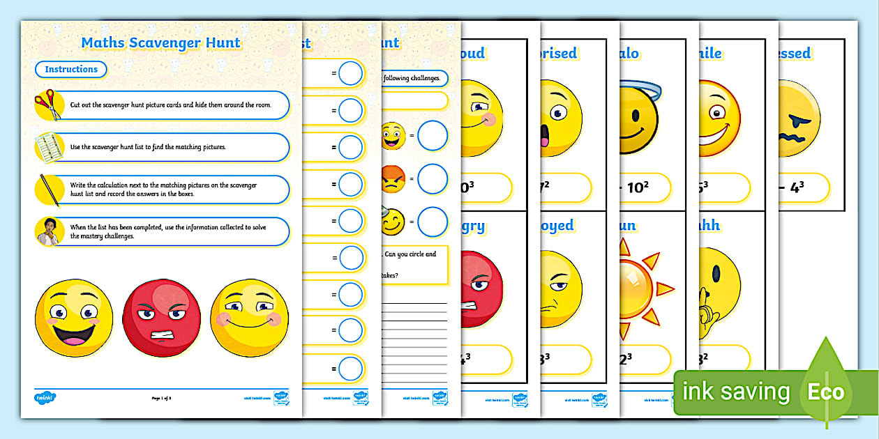 👉 Year 6 Maths Scavenger Hunt Activity Sheets - Twinkl