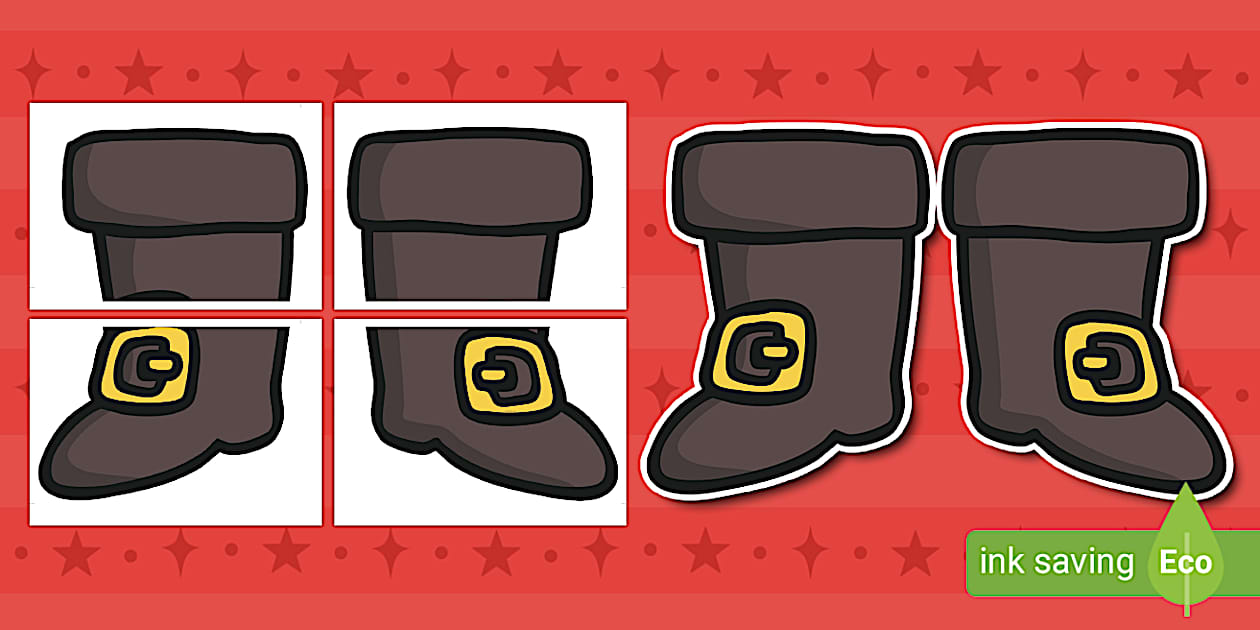 Santa's Boots Cut-Out (Teacher-Made) - Twinkl