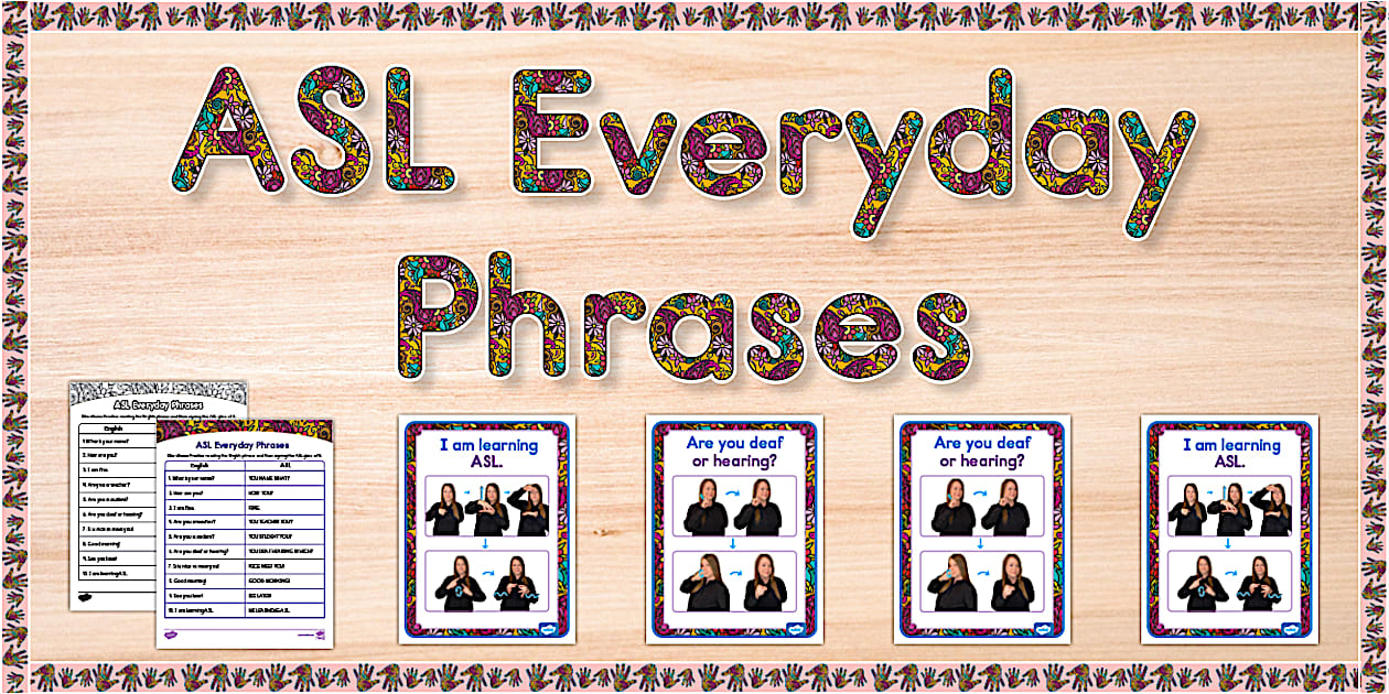 Simple Sign Language Phrases Bulletin Board | Twinkl USA