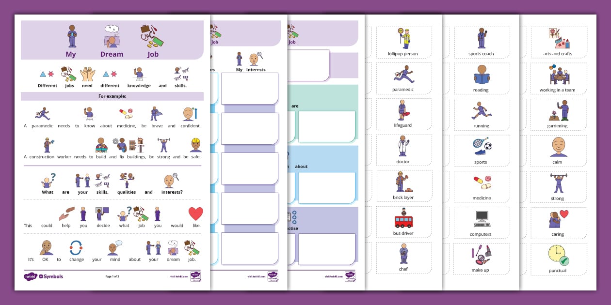 Twinkl Symbols: Older Learners: My Dream Job - Twinkl