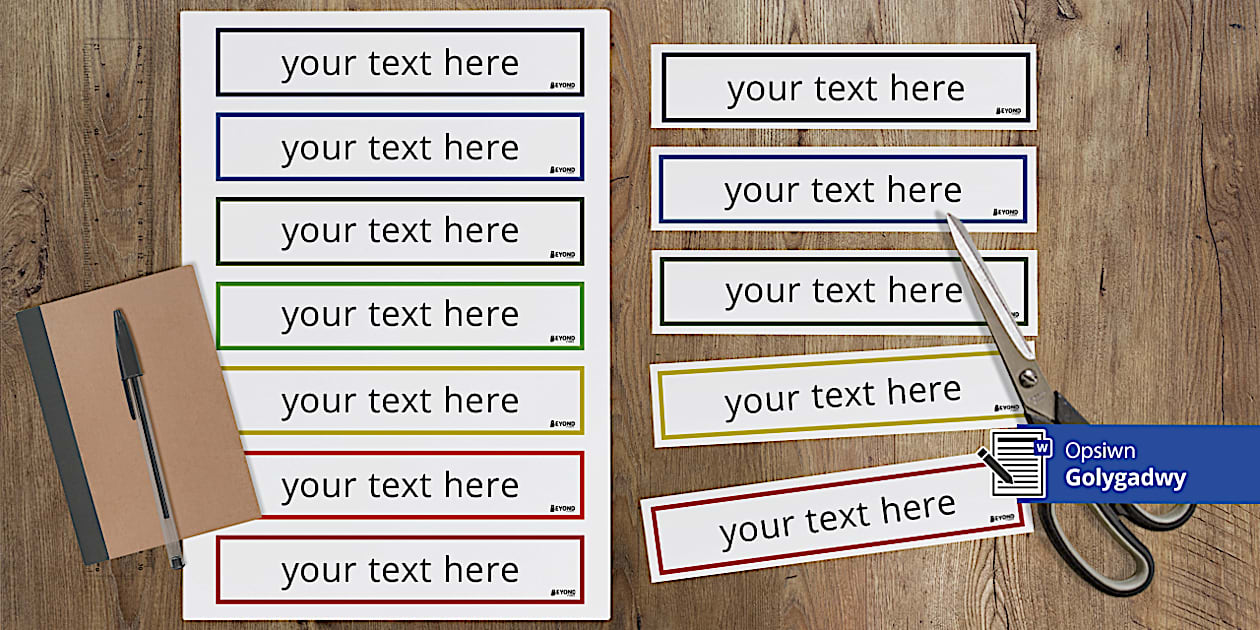 Beyond Cymru: Editable Labels (teacher made) - Twinkl