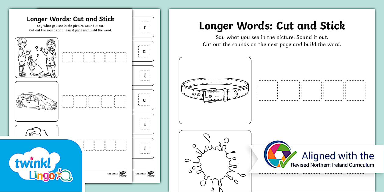 Linguistic Phonics: Stage 2 Longer Words Cut and Stick Activity Sheets