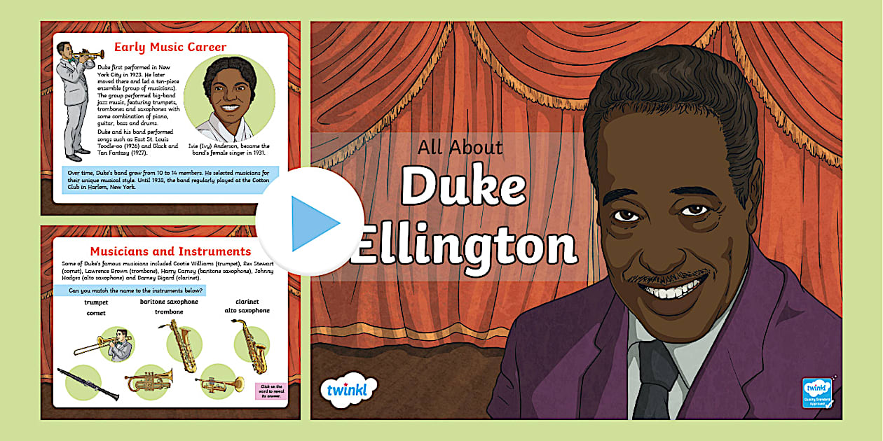 👉 KS2 All About Duke Ellington PowerPoint (Teacher-Made)