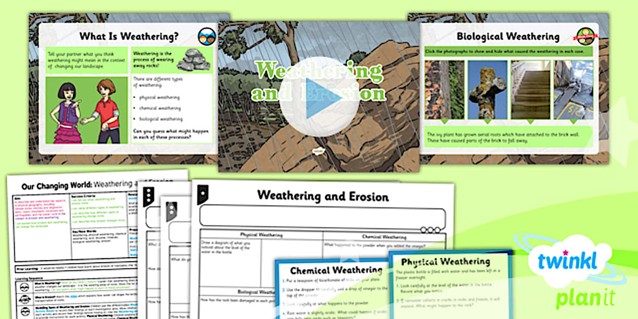 Weathering and Erosion Worksheets PDF | Year 6 Geography
