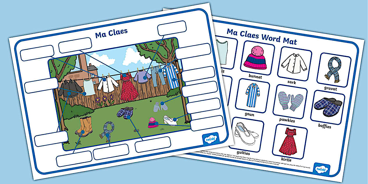 Scots Clothes Label the Picture Activity Sheet