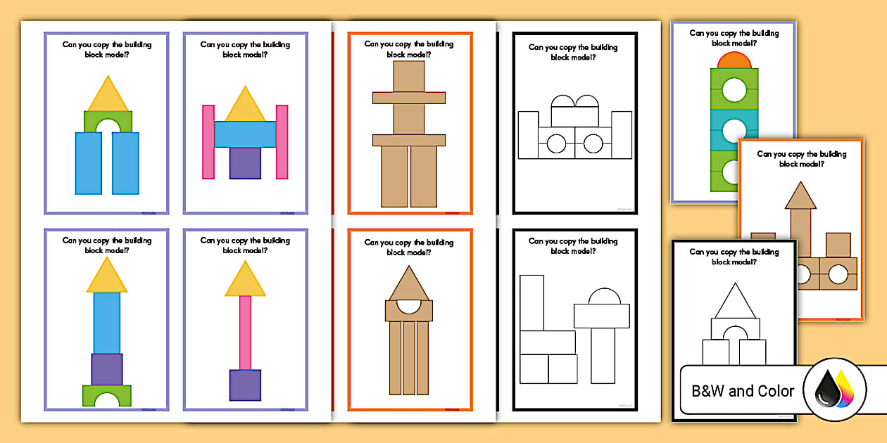Wooden Block Building Game | Teaching Resource | Twinkl USA