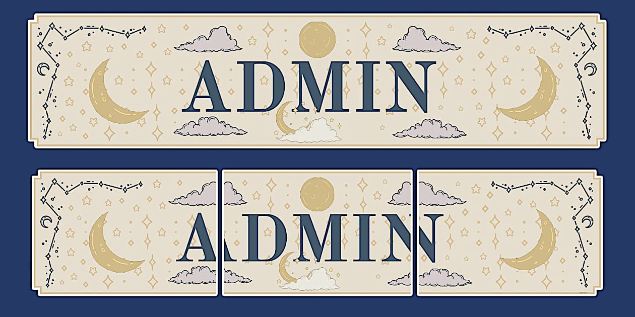 Celestial-Themed Admin Display Banner (Teacher-Made)