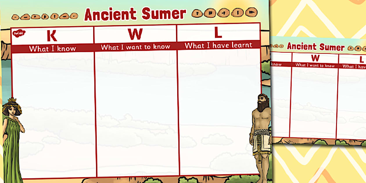 Ancient Sumer Topic KWL Grid (l'enseignant a fait) - Twinkl
