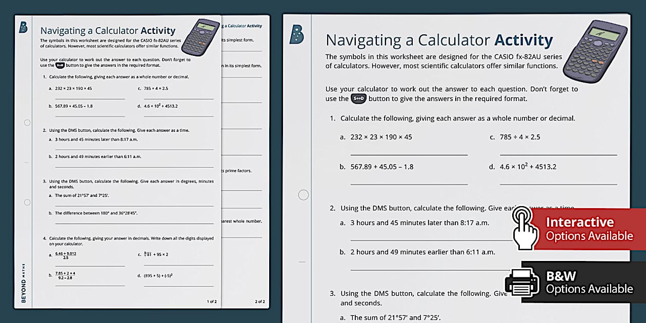 Navigating a Calculator Activity (teacher made) - Twinkl