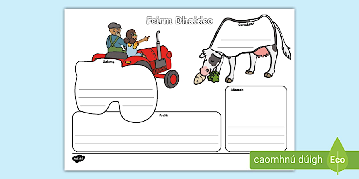 Grandad's Farm Story Map Worksheet Gaeilge (Teacher-Made)