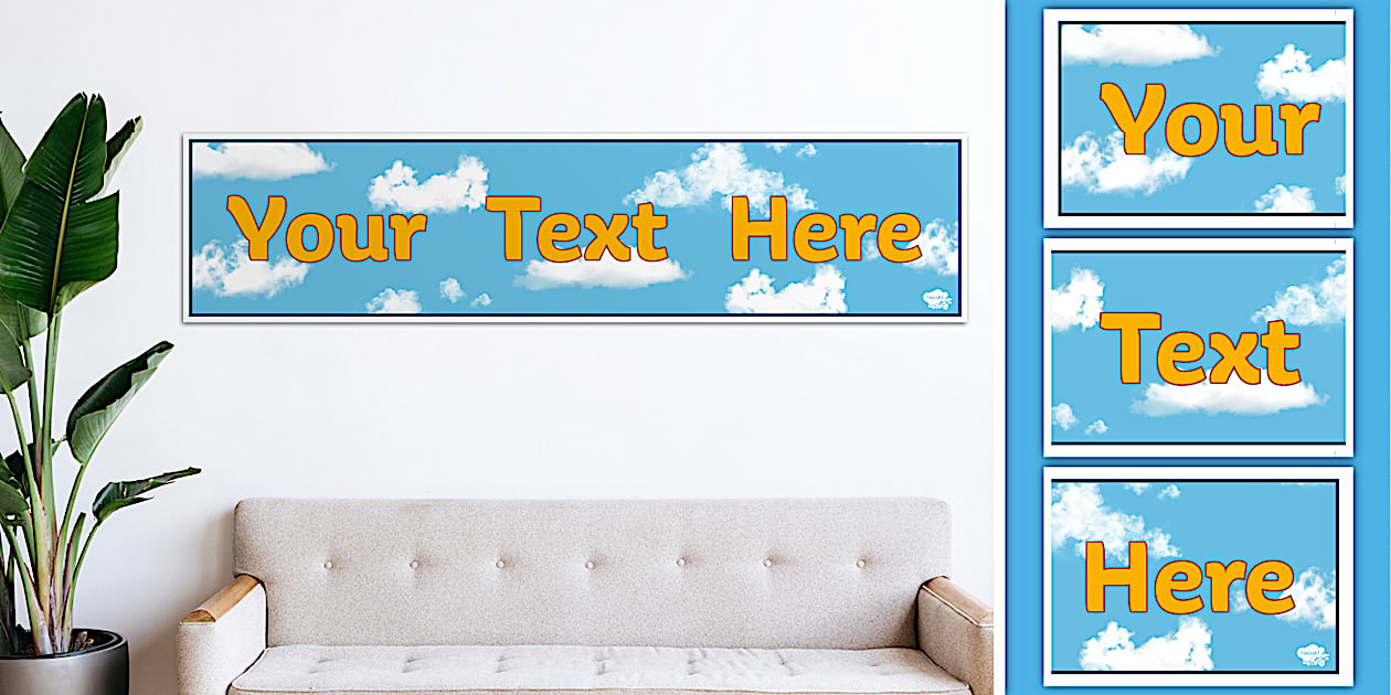 Fluffy Clouds & Blue Sky Editable Banner | Twinkl Party