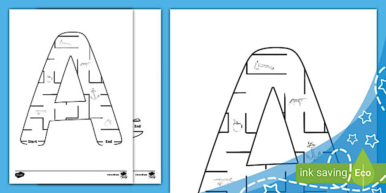 Alphabet Maze Aa: (teacher made) - Twinkl