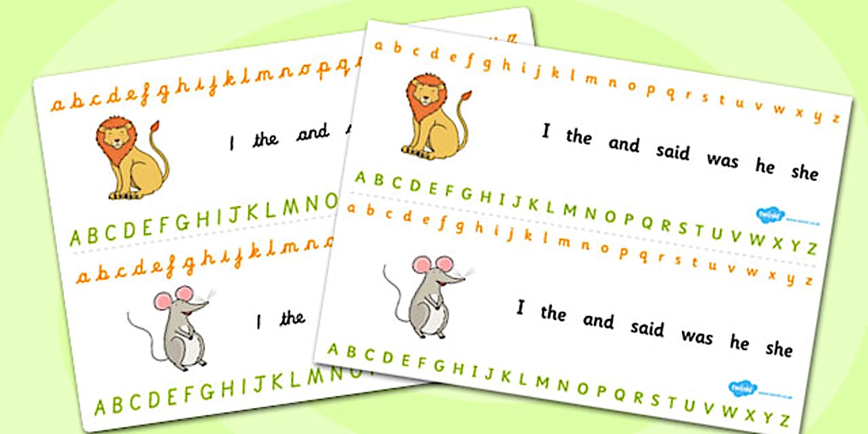 Cursive The Lion And The Mouse Alphabet Strips - Twinkl