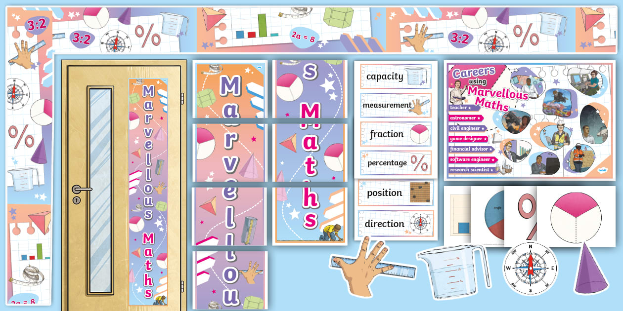 👉 KS2 Maths Door Display - Maths (teacher made) - Twinkl