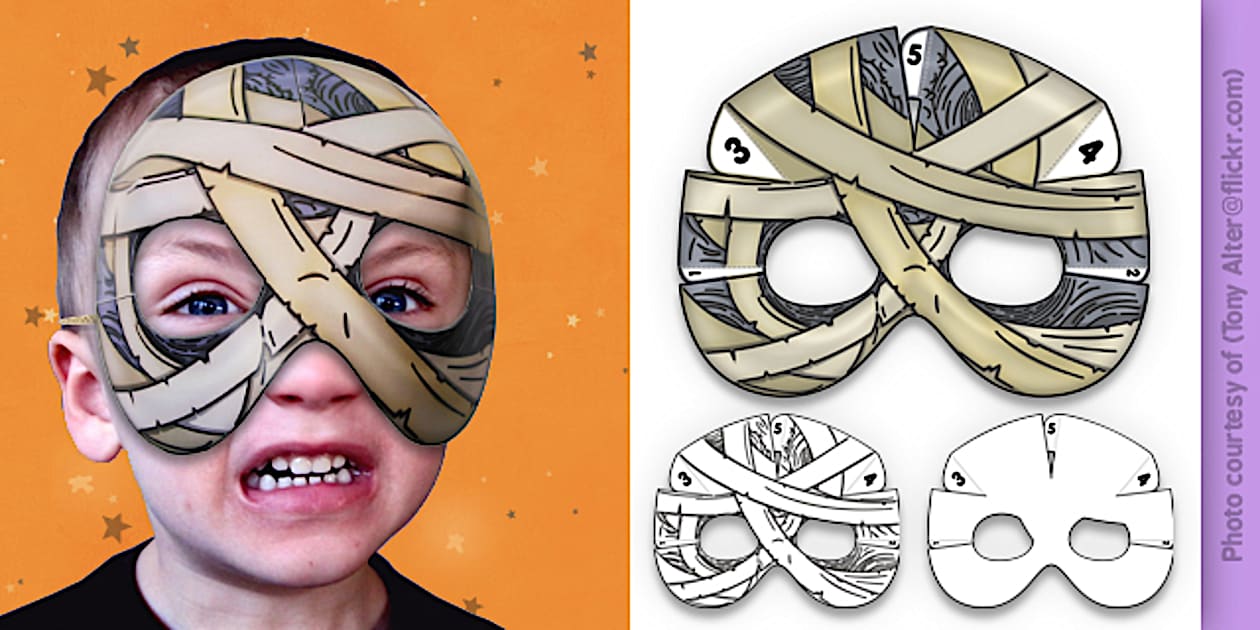 3D Halloween Mummy Monster Mask (teacher made) - Twinkl