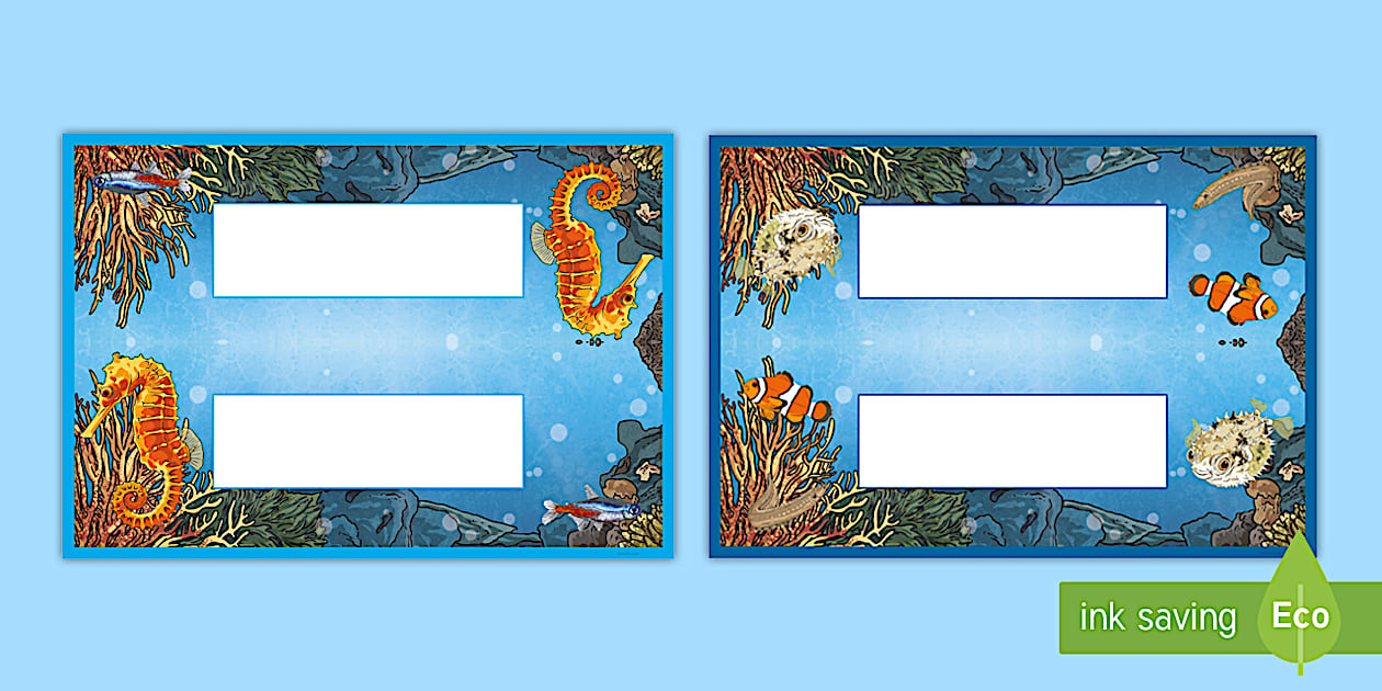 Under the Sea Desk Plate Name Labels (teacher made) - Twinkl