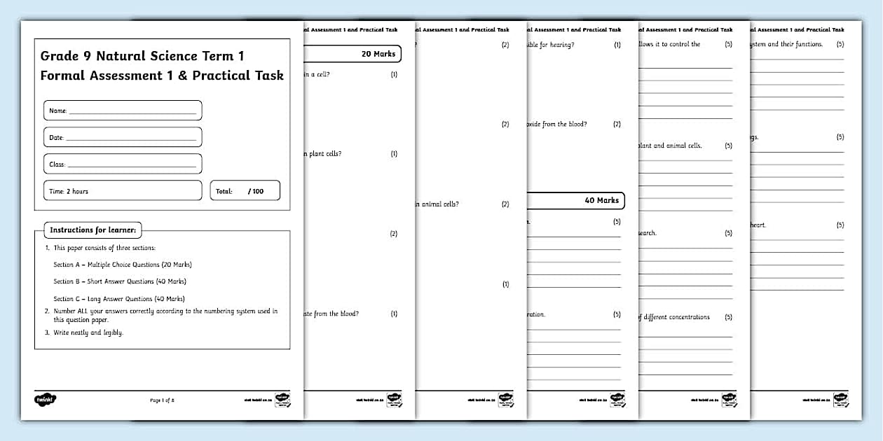 NSc Grade 9 Term 1 Formal Assessment 1 and Practical Task