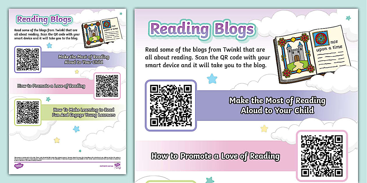 Reading Blogs QR Poster (teacher made) - Twinkl