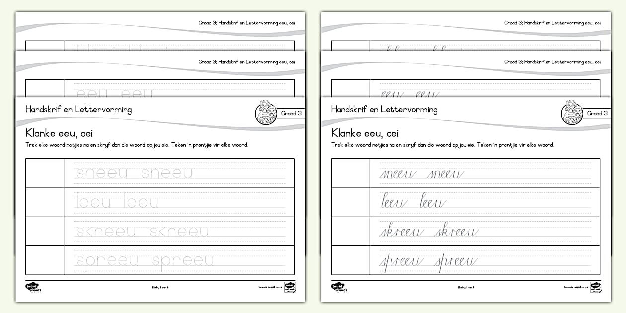 Graad 3 - Klanke Handskrif en Lettervorming (Teacher-Made)