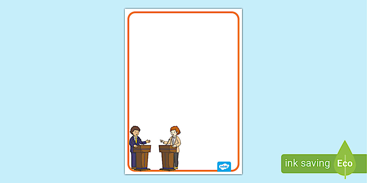 Simple Blank Debate Page Border | Page Borders | Twinkl