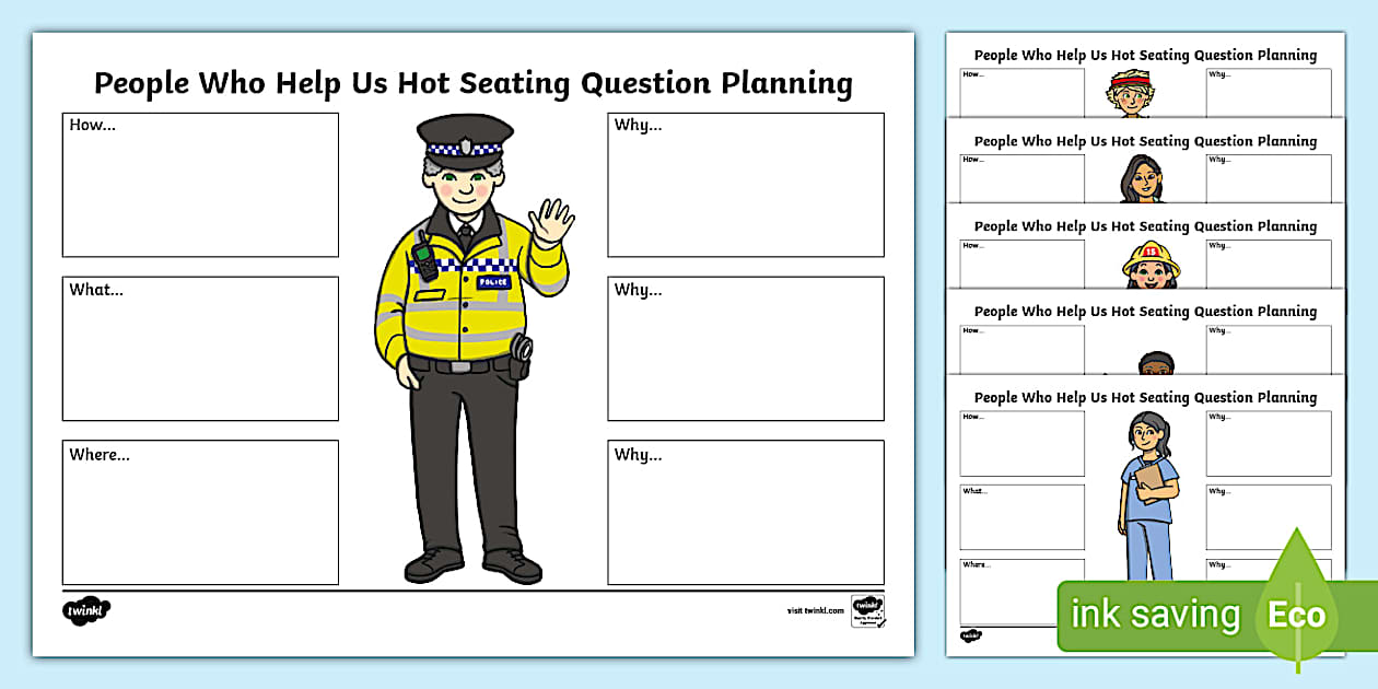 People Who Help Us Hot Seating Worksheet / Worksheets
