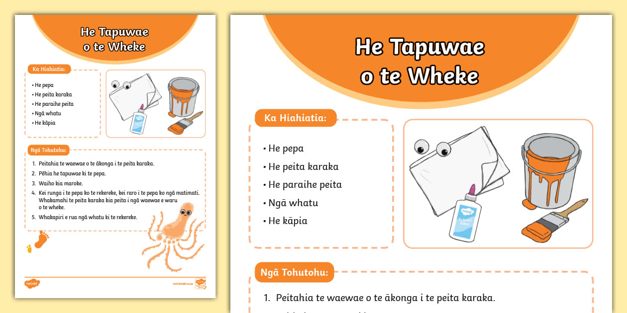 He Tapuwae o te Wheke - He Mahi Toi - Twinkl