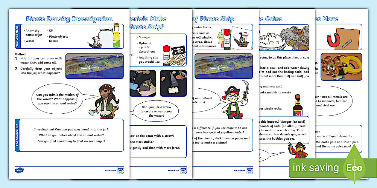 Black and White Pirate Science Experiments At Home - Twinkl