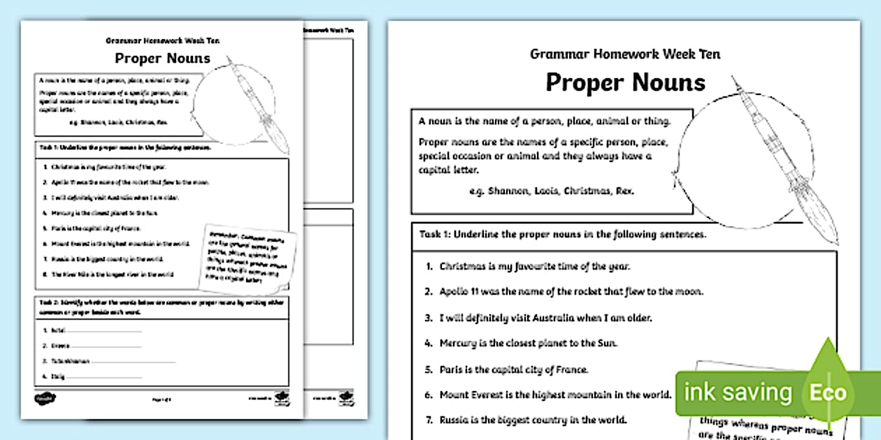 Grammar Homework Week Ten (Teacher-Made) - Twinkl