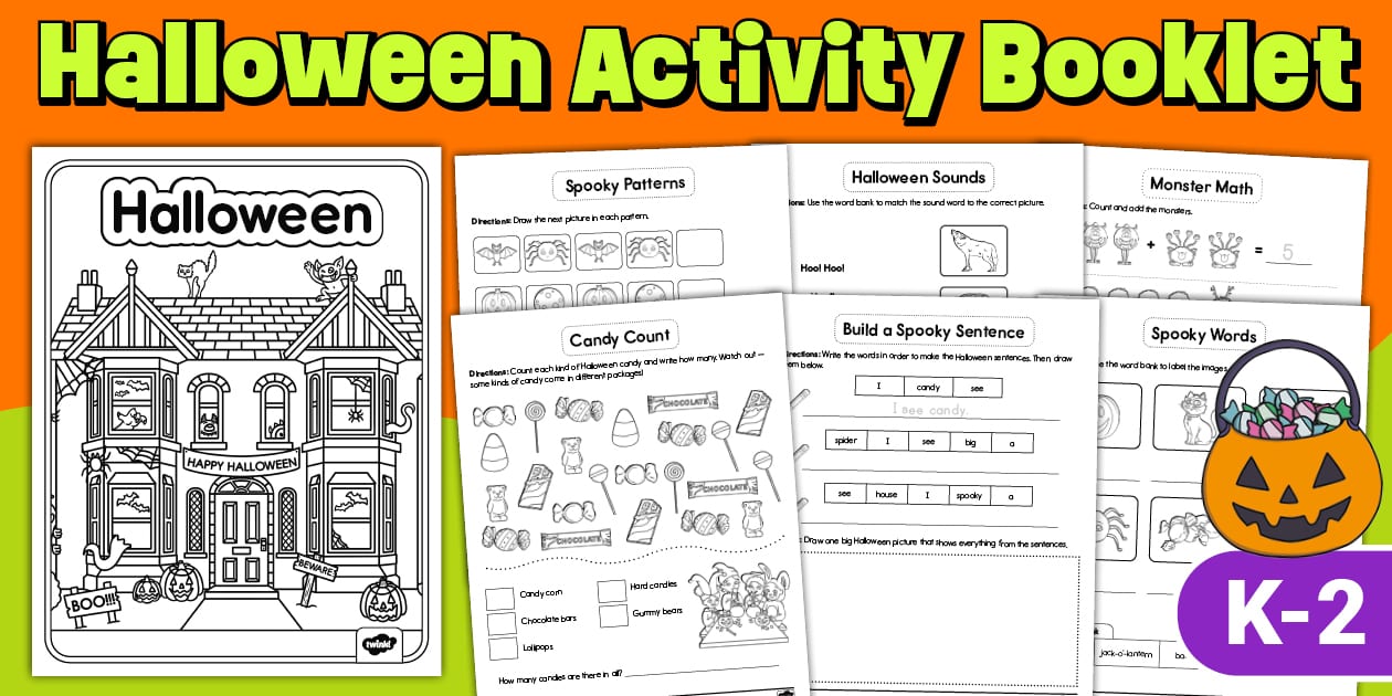 Halloween Activity Booklet for K-2nd Grade
