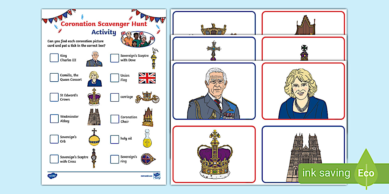 Coronation Scavenger Hunt Activity - KS1 (teacher made)