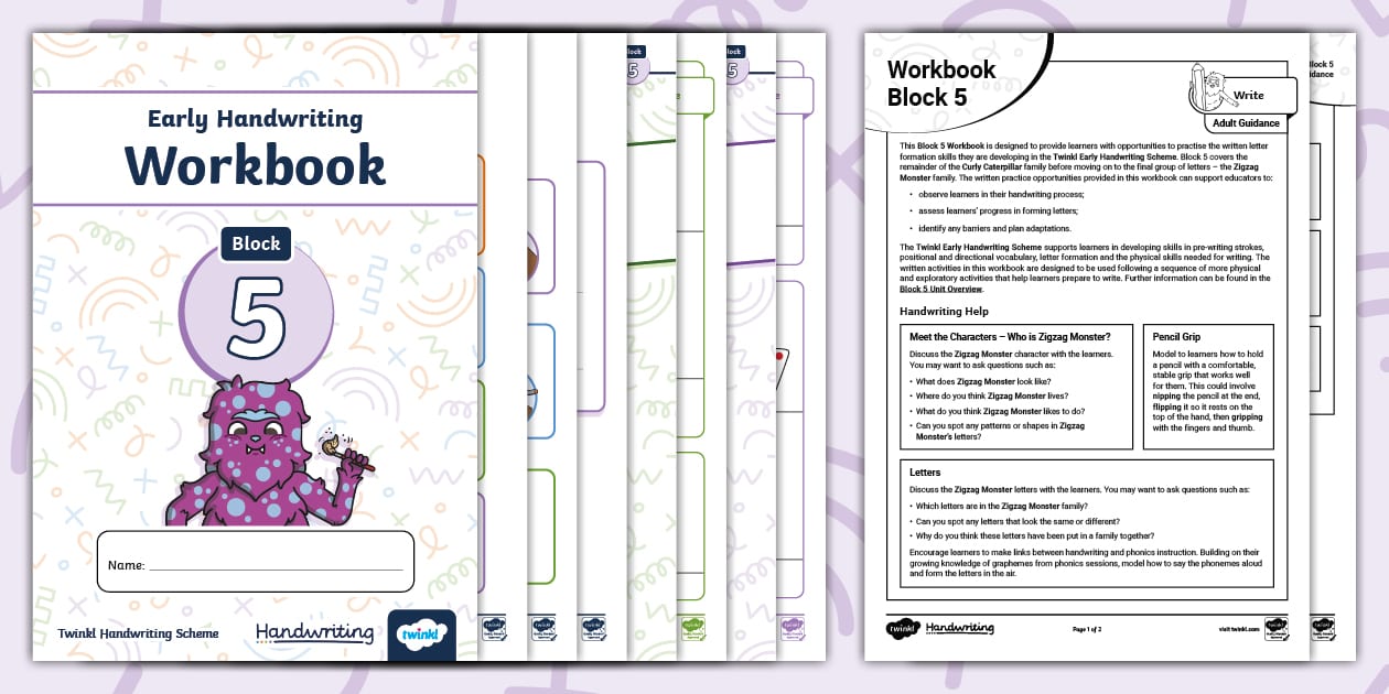 Early Handwriting Block 5 Workbook