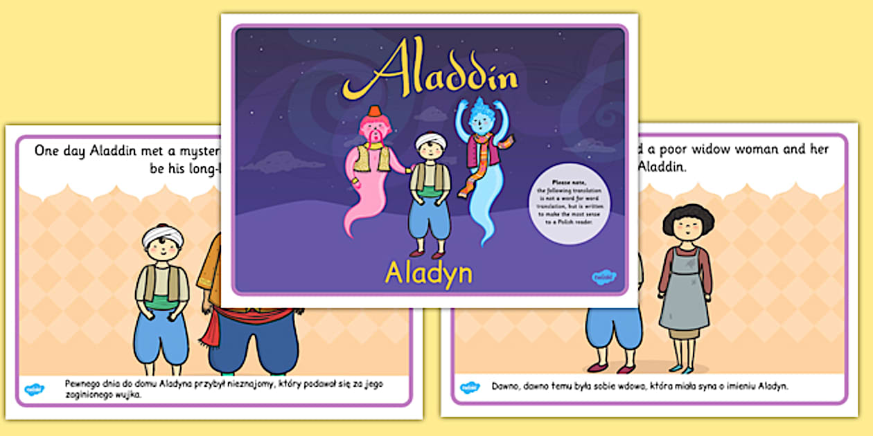 Aladdin Story Sequencing Polish Translation (teacher made)