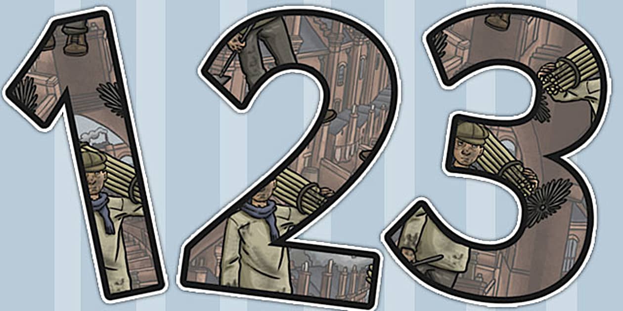 The Industrial Revolution Themed A4 Display Numbers - industrial revolution