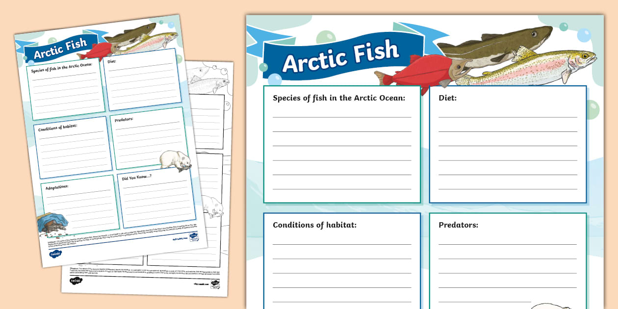 Arctic Fish Fact File Template (teacher made) - Twinkl