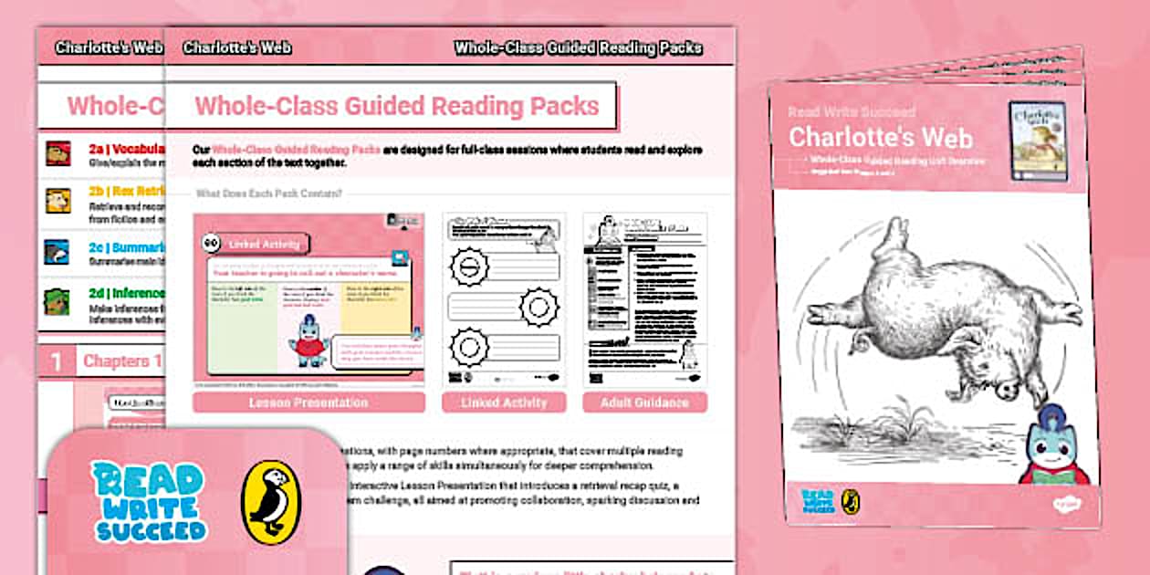 FREE! - Charlotte's Web Whole-Class Guided Reading Unit Overview [LKS2]