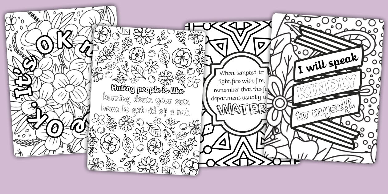Daily Mindful Affirmations Colouring (teacher made) - Twinkl