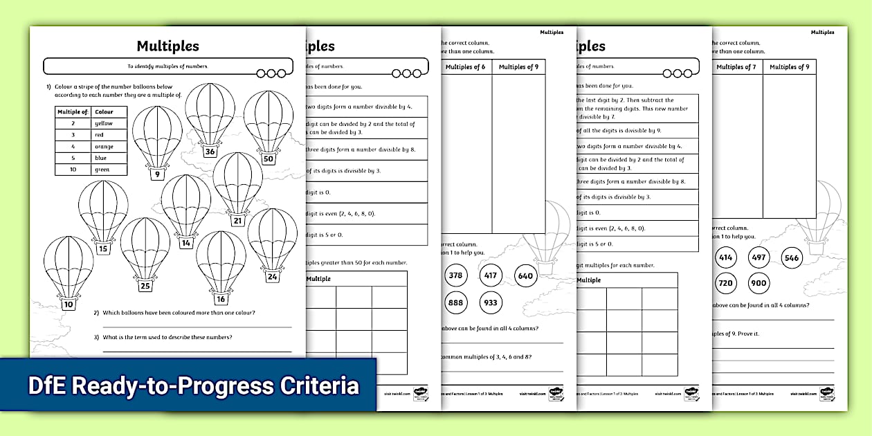 👉 Multiples and Common Multiples Maths Activity Sheets